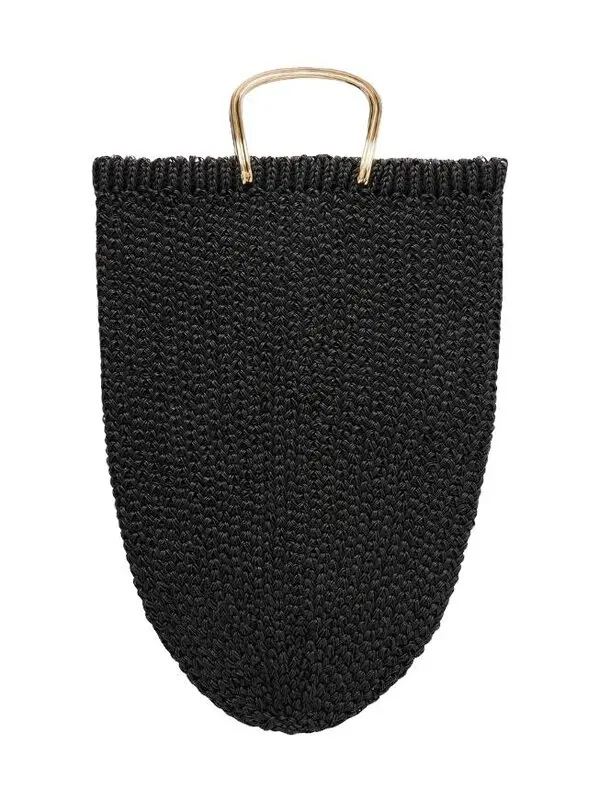 Tory Burch Woven Raffia Tote Bag - Black
