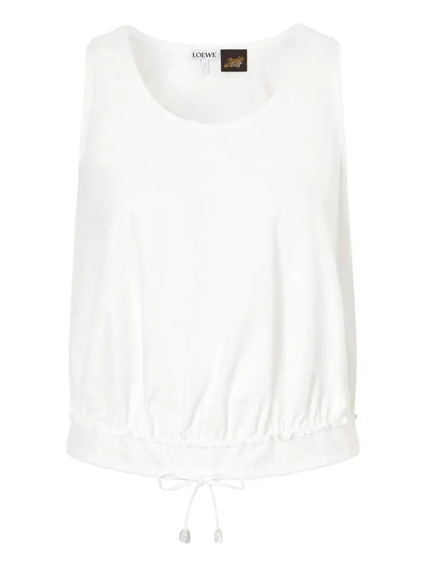 Loewe Anagram Appliquéd Cotton-poplin Top - White