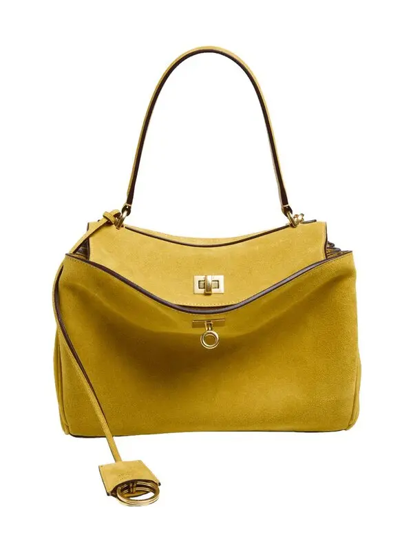 Balenciaga Rodeo Suede Top Handle Bag - 7016 Curry