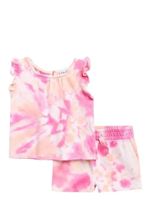 Splendid Tie-dye Shirt & Shorts Set - Hibiscus Tie Dye