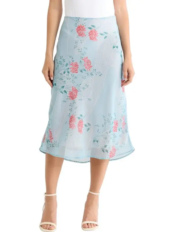 BELLA VENICE The Lawson Floral Skirt - Blue/pink Flower