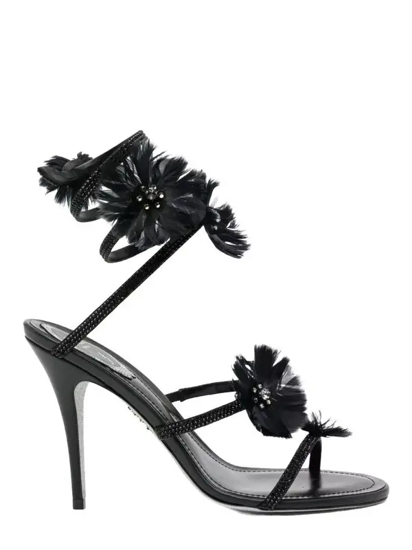 Rene Caovilla 100mm Jolene Sandals - Black