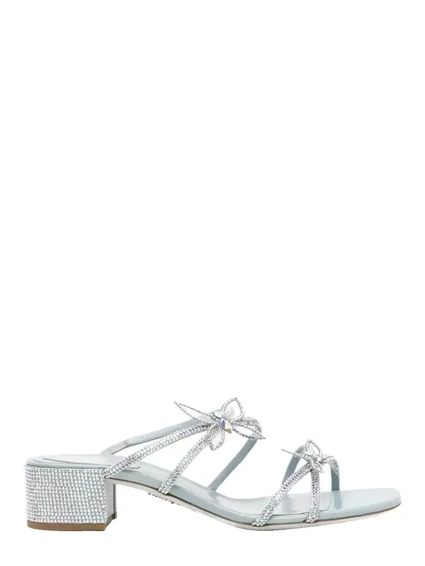 Rene Caovilla 40mm Crystal-embellished Sandals - Blue