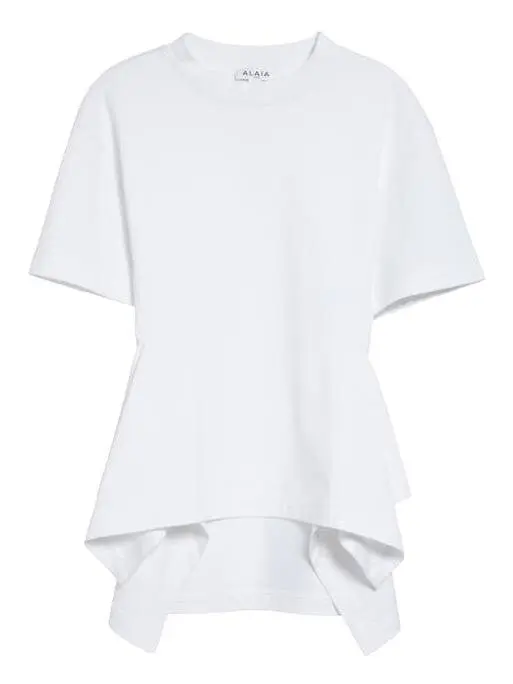 Alaïa Panelled Cotton T-shirt - Blanc