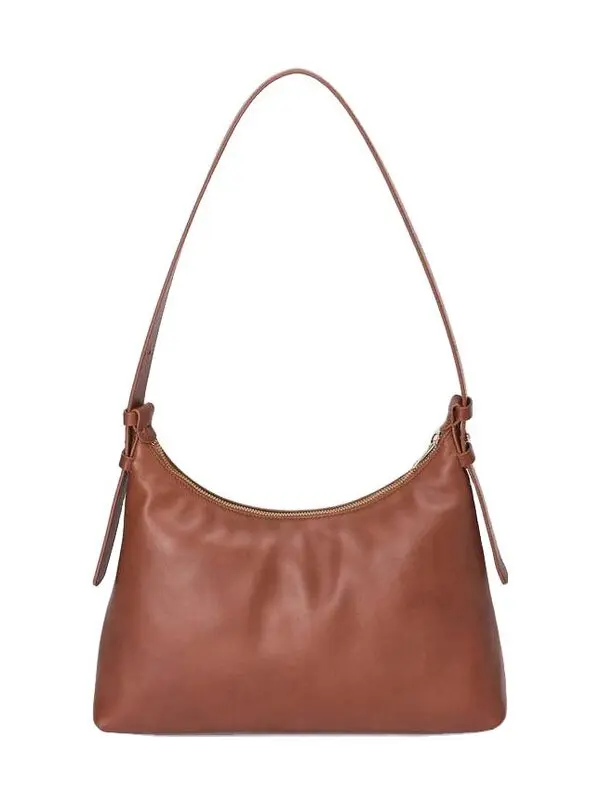 FOREVER & ALWAYS SHOES Leather Hobo Shoulder Bag - Cognac