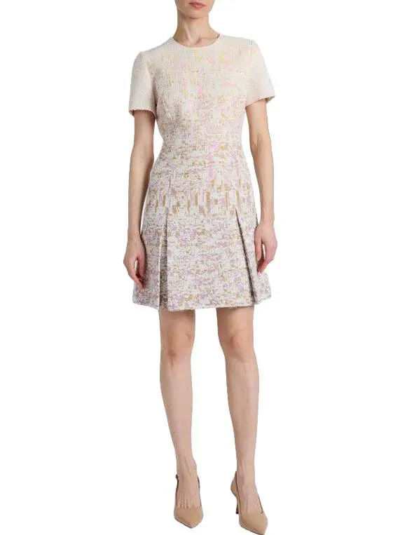 Santorelli Indira A-line Jacquard Dress - Pearl