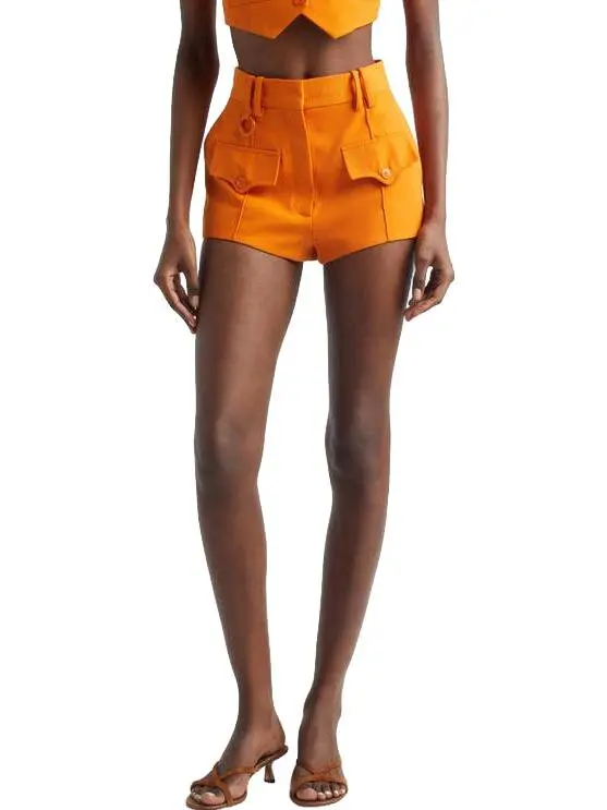 Zimmermann Kindred Spirit Alchemy High Waist Wool Blend Mini Shorts - Sunset Orange