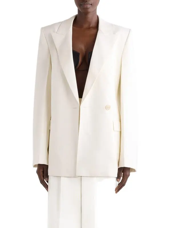 Givenchy Double-breasted Wool-mohair Cady Jacket - White