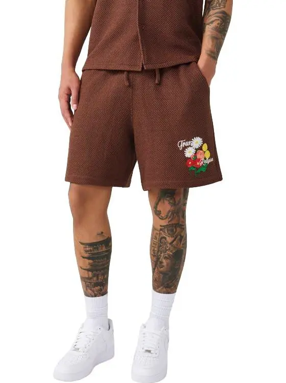 True Religion Knit Drawstring Shorts - Garden Brown