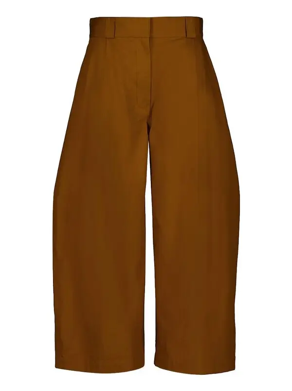 Balenciaga Cotton Bermuda Wide-leg Pants - Brown