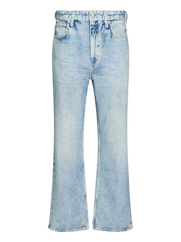 Rag & Bone Miramar Shea Denim-effect Print Straight-leg Pants - Light Blue