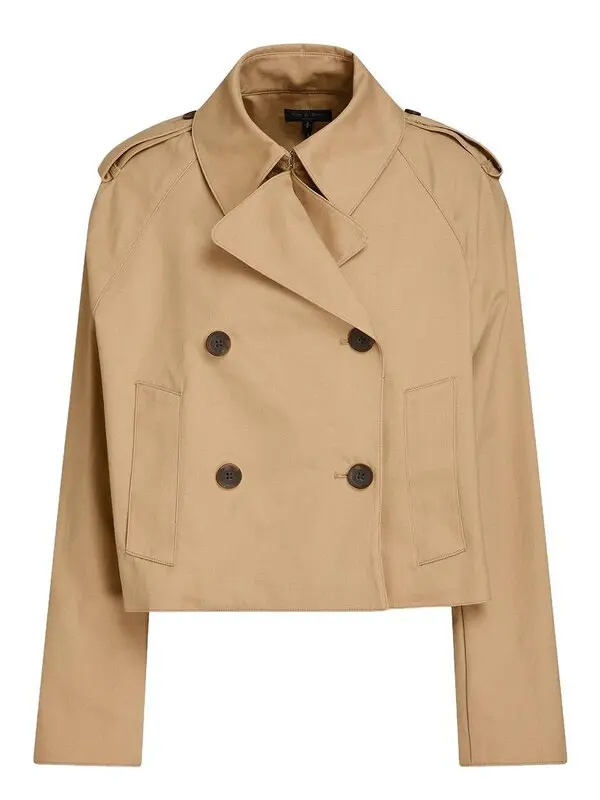 Rag & Bone Talia Cropped Cotton-gabardine Jacket - Sand