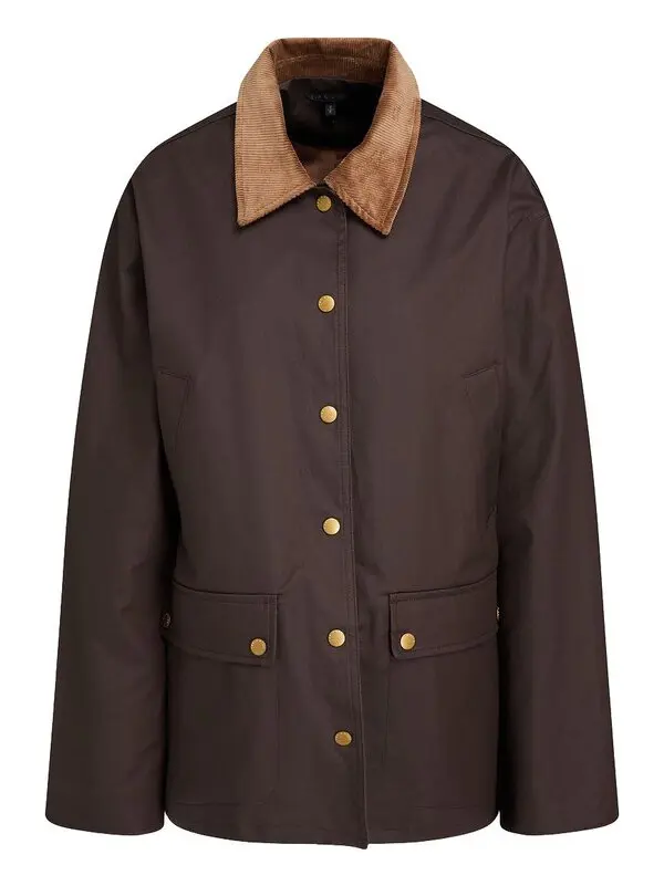 Rag & Bone Cassidy Coated Cotton-gabardine Jacket - Chocolate