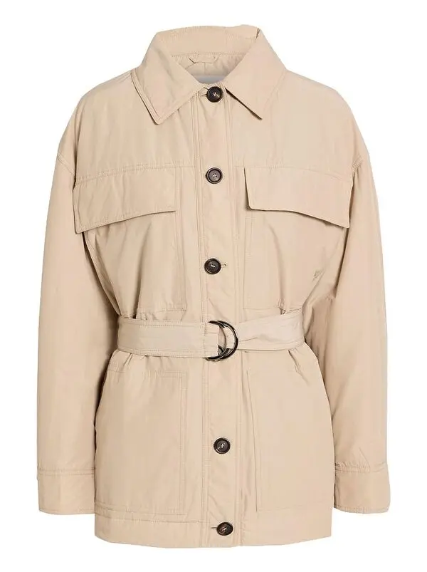 Brunello Cucinelli Belted Shell Jacket - Beige