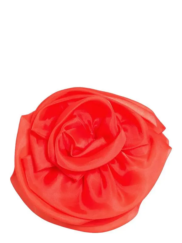 LEO LIN Bloom Rose Strapless Cropped Top - Tomato Red
