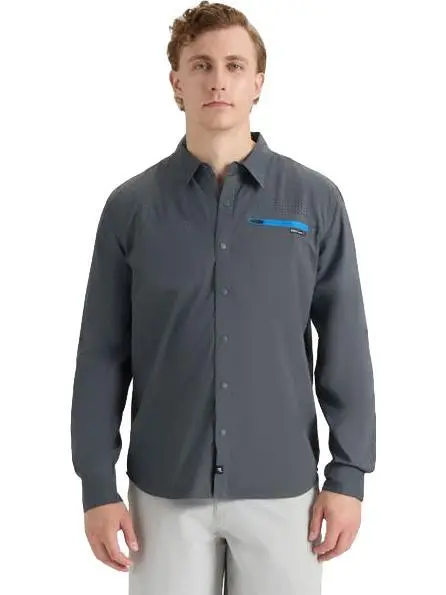 SALT LIFE Jigging Slx Performance Long Sleeve Shirt - Charcoal