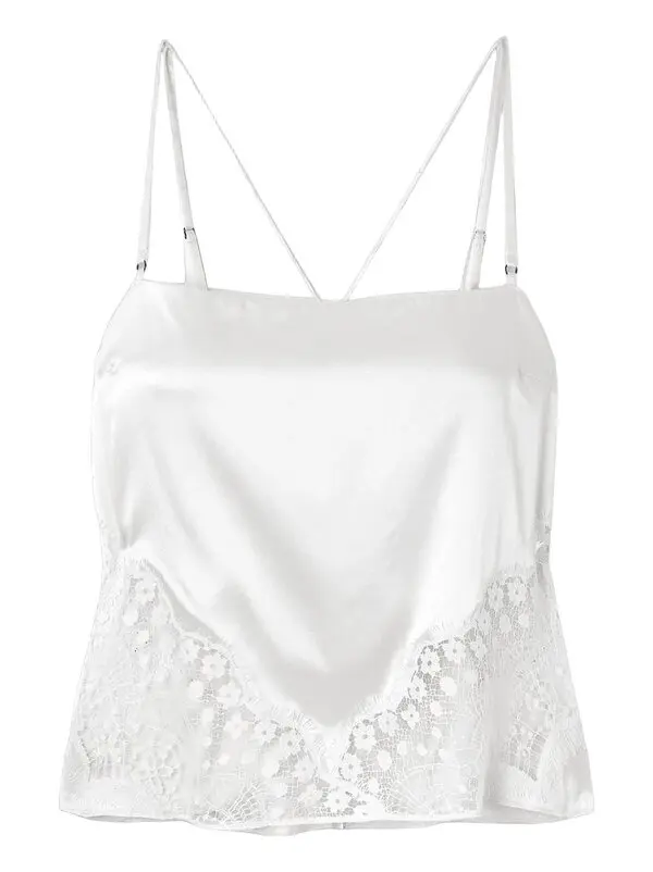 TOM FORD Lace-trimmed Silk-blend Satin Camisole - Off-white