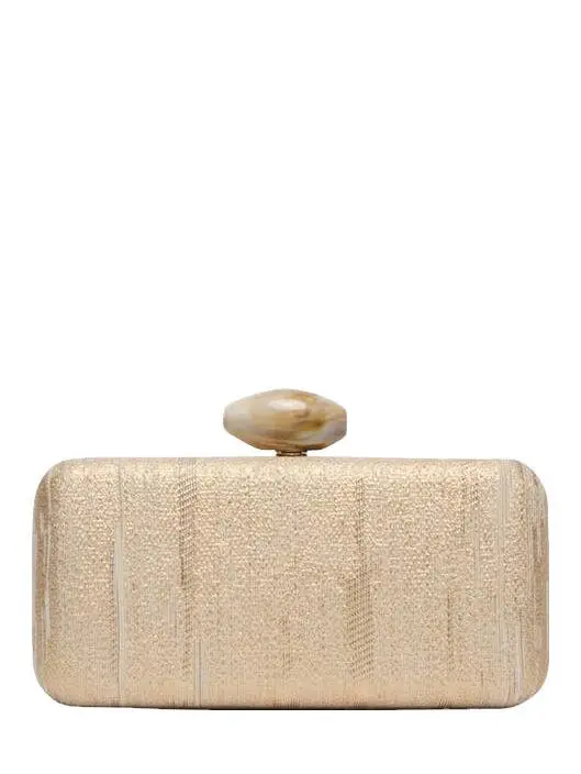 Dolce Vita Metallic Frame Clutch - Natural/gold