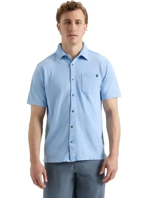SALT LIFE Tidal Shift Woven Short Sleeve Shirt - Powder Blue