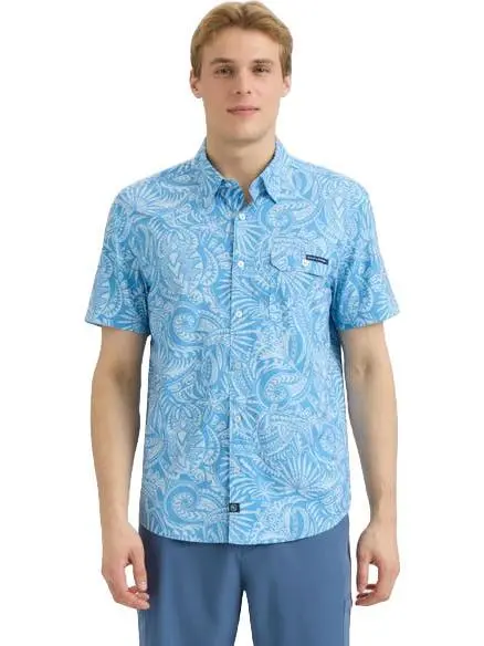 SALT LIFE Performance Woven Shirt - Azure Blue