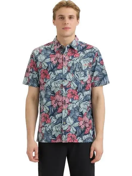SALT LIFE Sailfish Blossom Woven Shirt - Midnight