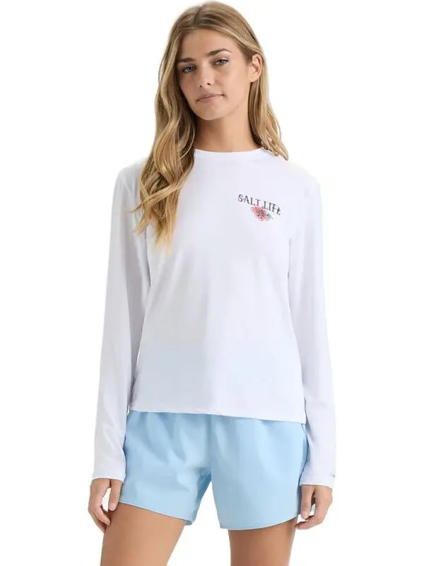 SALT LIFE High Flyer Slx Performance Long Sleeve Shirt - White