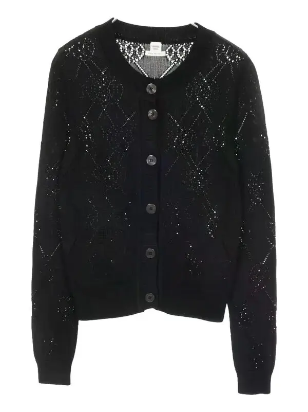 Hermès 2010s H-lift Crew-neck Cardigan - Black