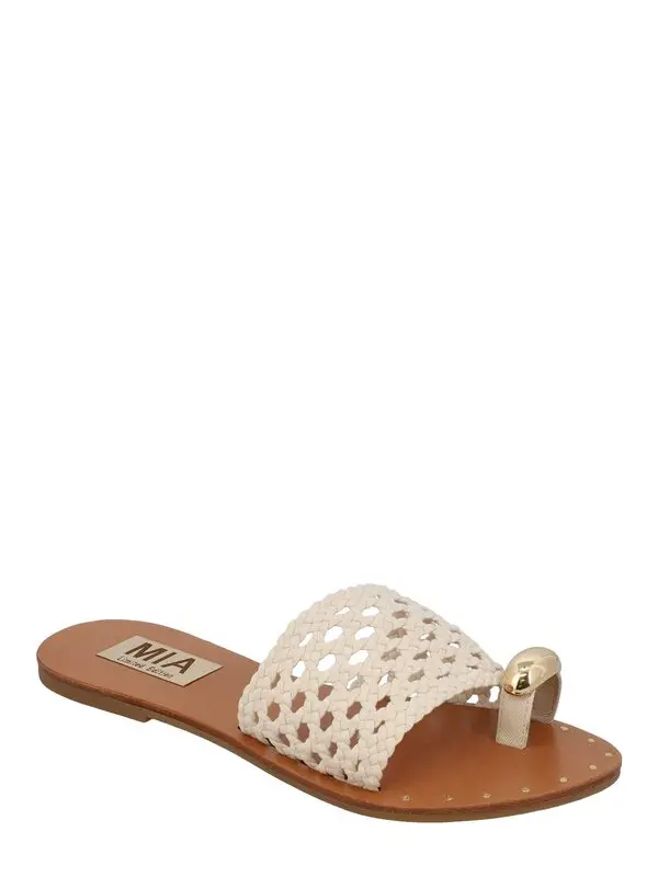 Mia Tiva Slide Sandal - Bone Woven