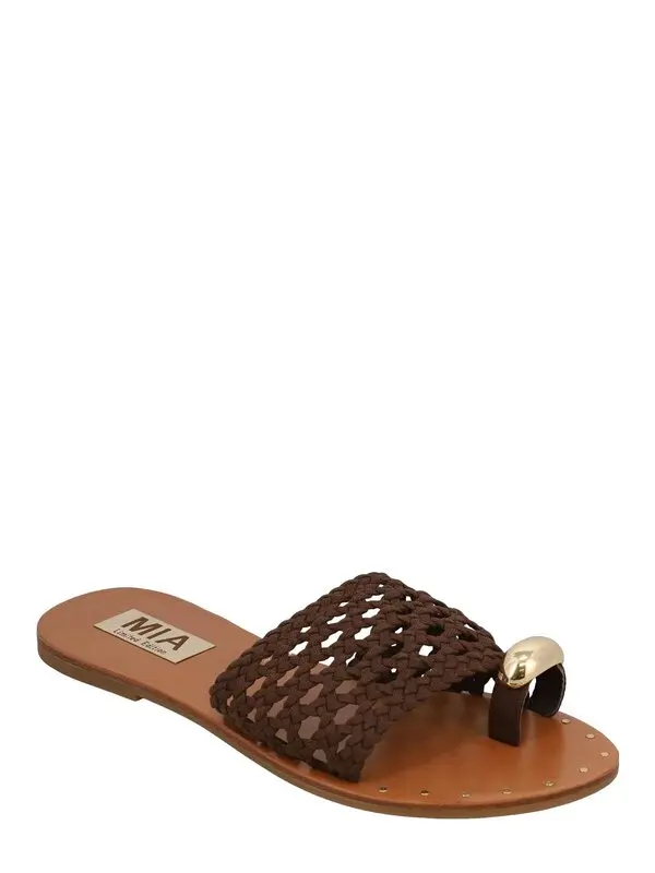 Mia Tiva Slide Sandal - Brown Wove