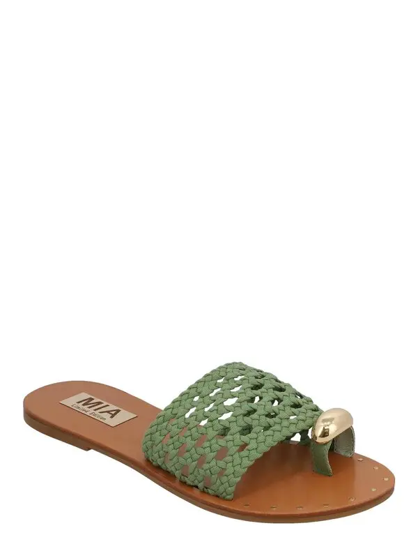 Mia Tiva Slide Sandal - Mint Woven