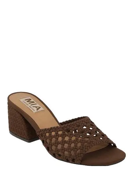Mia Woven Slide Sandal - Brown Wove