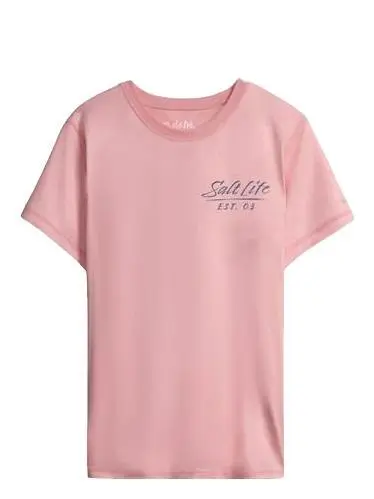 SALT LIFE Call Of The Sea Performance Short Sleeve Tee - Rose Bud Heather