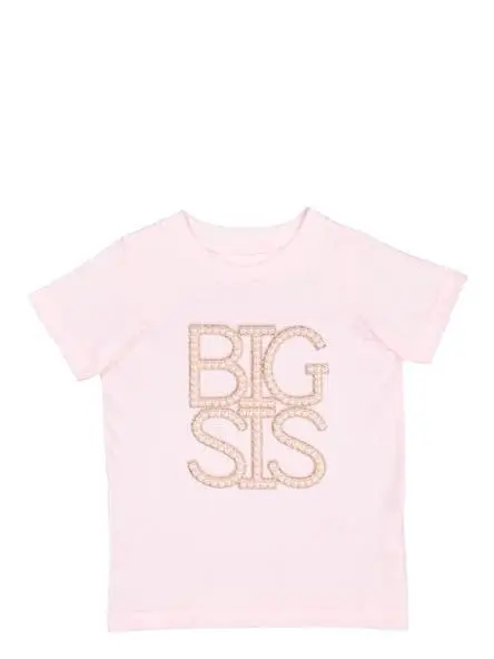 SWEET WINK Big Sis Pearl Patch T-shirt - Ballet Pink