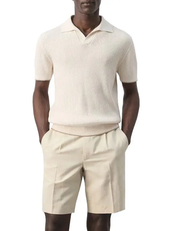 Mango Tipped Cotton Blend Polo - Sand
