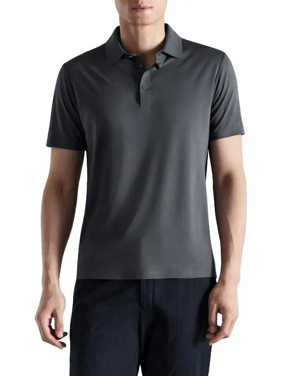 Mango Comfort Stretch Polo - Dark Grey