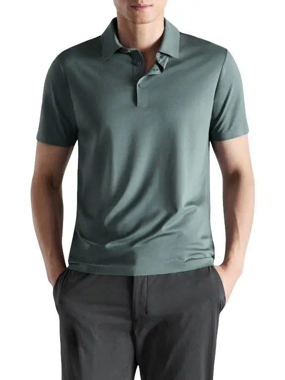 Mango Comfort Stretch Polo - Forest Green