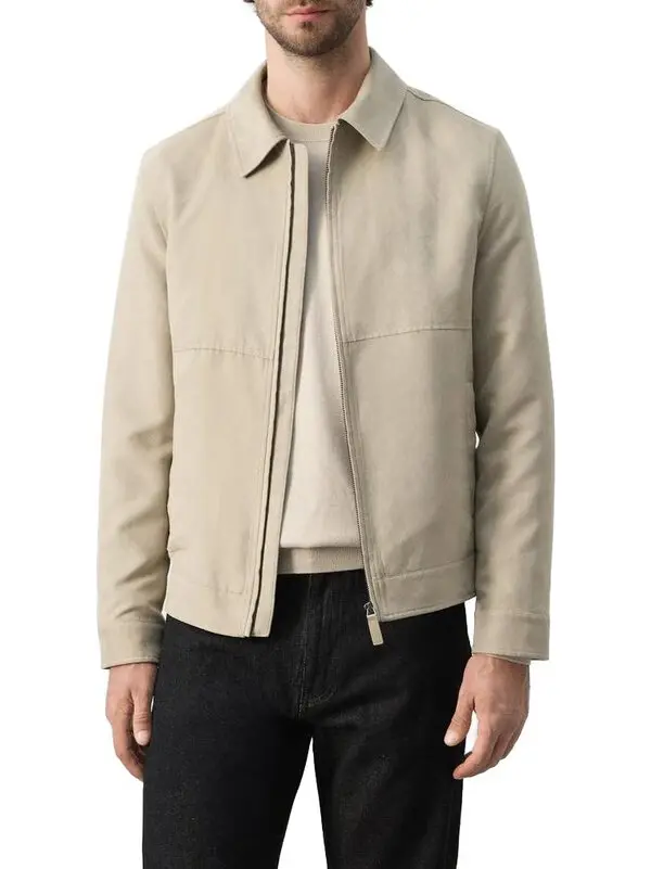 Mango Faux Suede Jacket - Beige