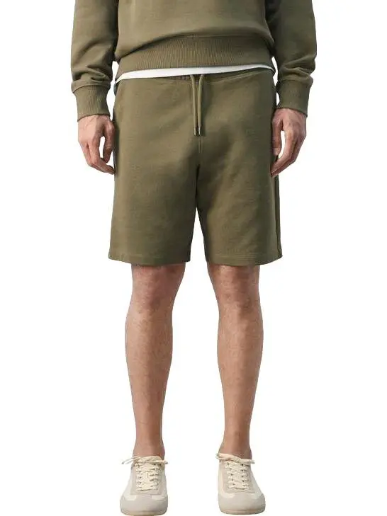 Mango Cotton Drawstring Bermuda Shorts - Dark Green