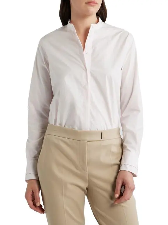 BOSS Bertyna Cotton Poplin Button-up Shirt - Ocean Rose