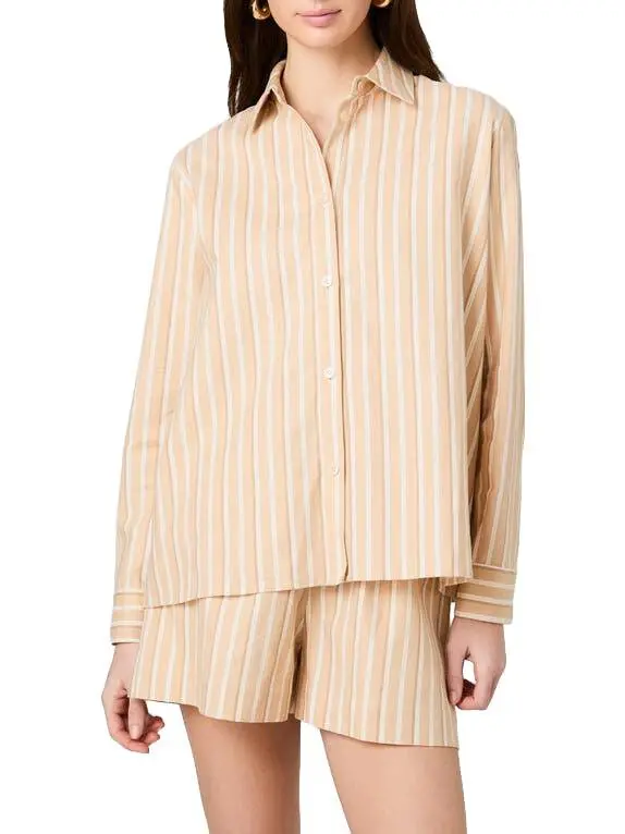 French Connection Linen Blend Stripe Shirt - Sandlot Stripe
