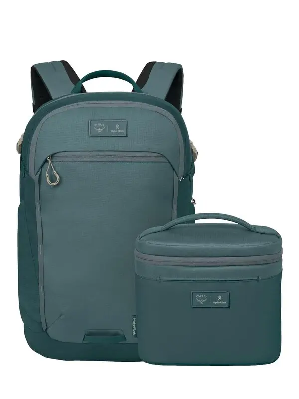 OSPREY Axis X Hydro Flask Backpack & Insulated Lunch Bag Bundle - Cascade Blue