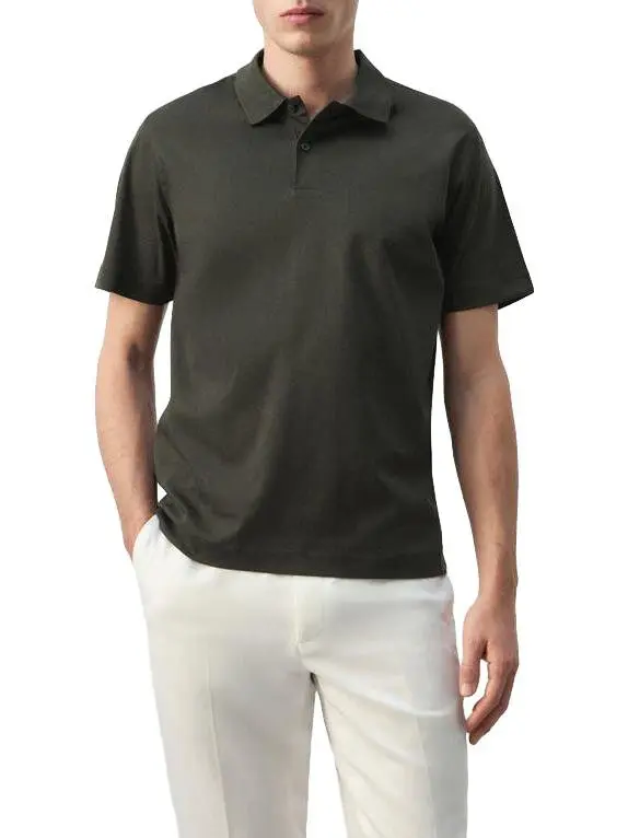 Mango Fine Knit Cotton Polo - Chocolate