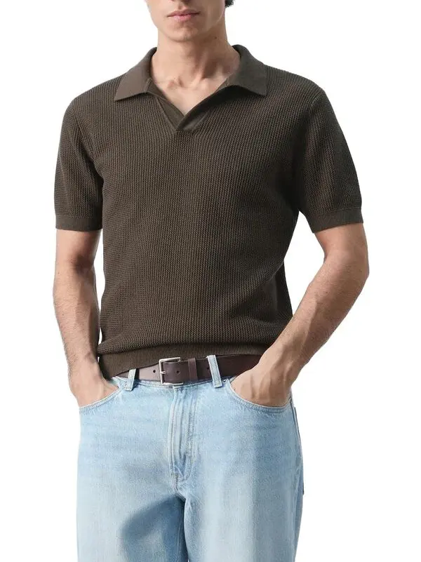 Mango Cotton Piqué Polo - Chocolate