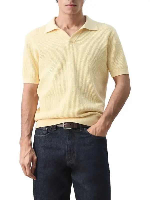 Mango Cotton Piqué Polo - Pastel Yellow