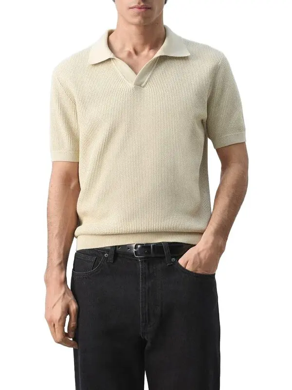 Mango Cotton Piqué Polo - Sand
