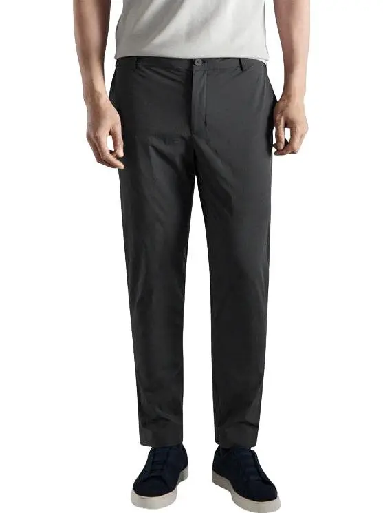 Mango Water Repellent Slim Fit Trousers - Dark Heather Grey