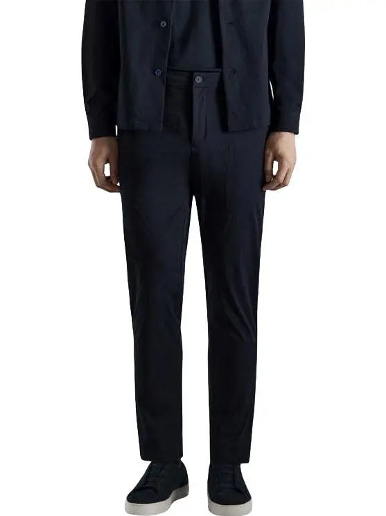 Mango Water Repellent Slim Fit Trousers - Navy