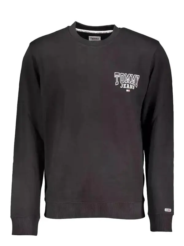 Tommy Hilfiger Logo-print Crew-neck Sweater - Black