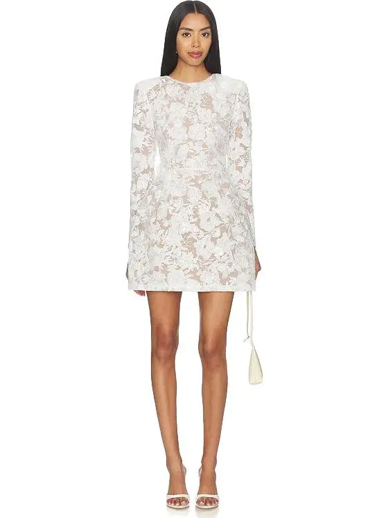 NADINE MERABI Sienna Embellished Lace Dress - White