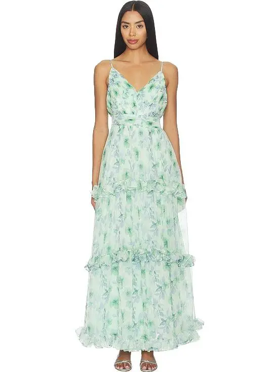Astr The Label Ayanna Dress - Green Floral